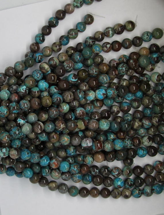 10 Mm Round Blue Ocean Jasper | Etsy