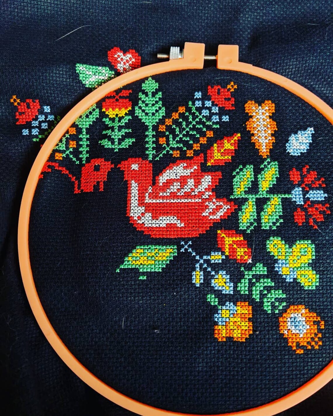 Polish birds folk art cross stitch pattern modern cross | Etsy