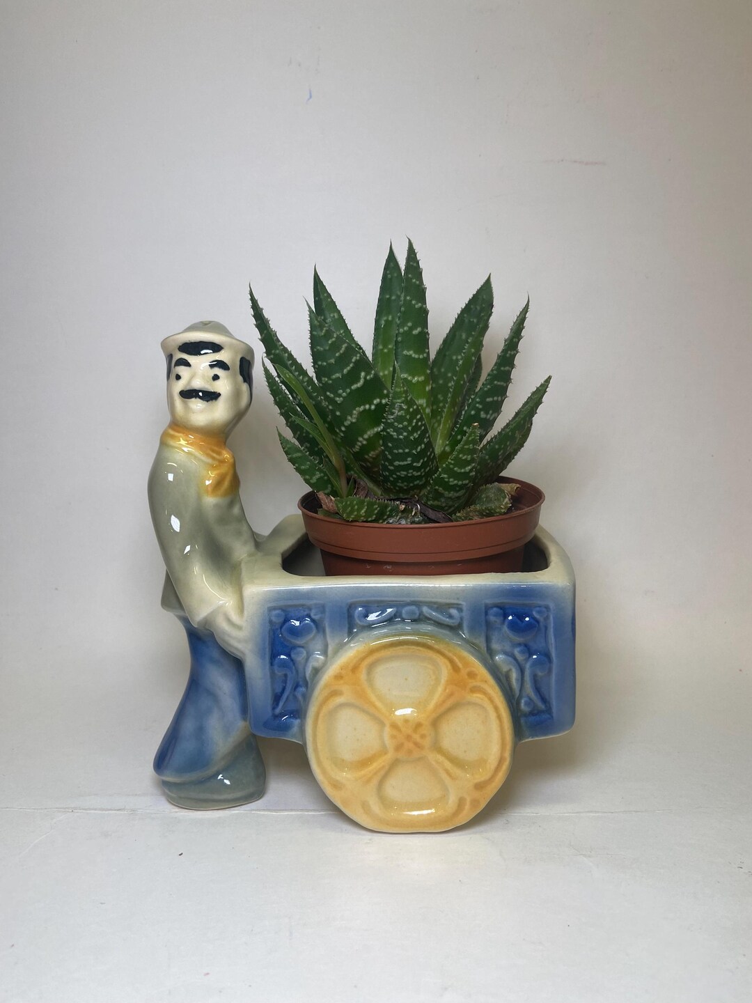 Mid-century Modern Shawnee Pottery Tony Peddler Cart Planter - Etsy