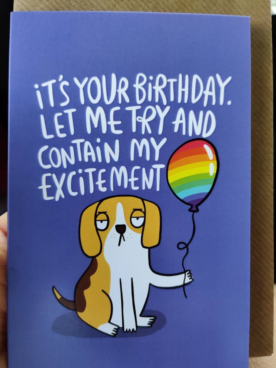 Funny Birthday Card With Grumpy Beagle Dog by Katie Abey - Etsy