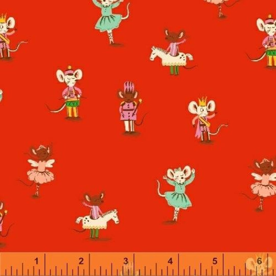 Heather Ross Sugar Plum Red Mice Sold by the FQ - Etsy