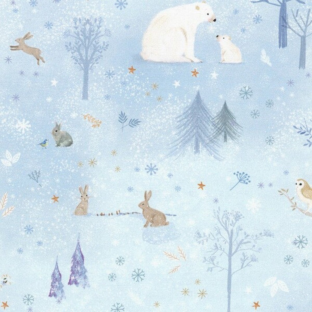 Snowy Fable by Samantha Neville for Robert Kaufman Snow Frolic in ...