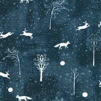 Snowy Fable by Samantha Neville for Robert Kaufman Polar Bears in Aqua ...