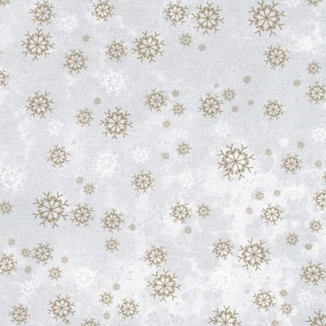Snowy Fable by Samantha Neville for Robert Kaufman Snowflakes in Grey ...