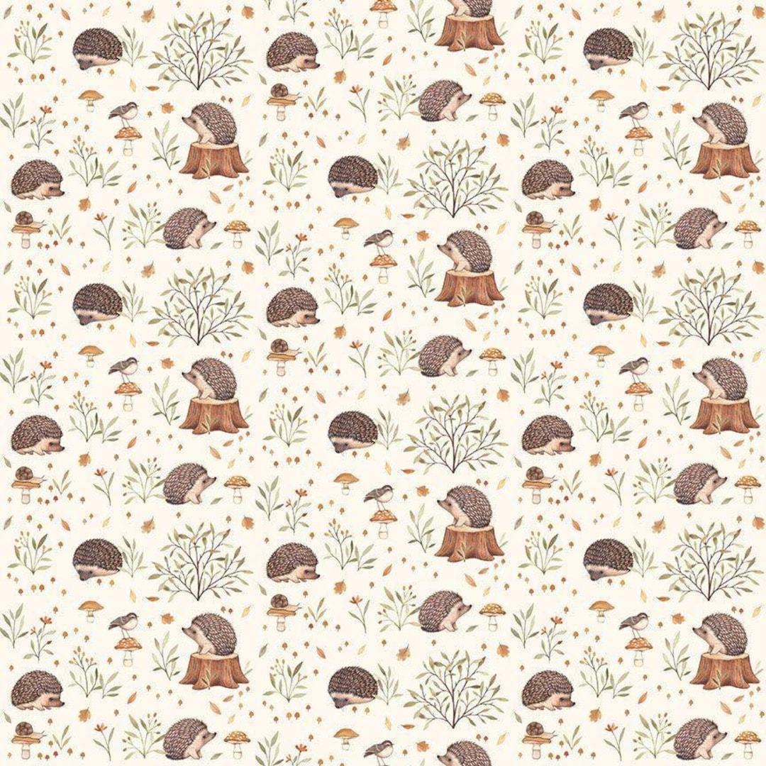 Little Forest by Nina Stajner - Dear Stella - Hedgehogs Quilting Cotton ...