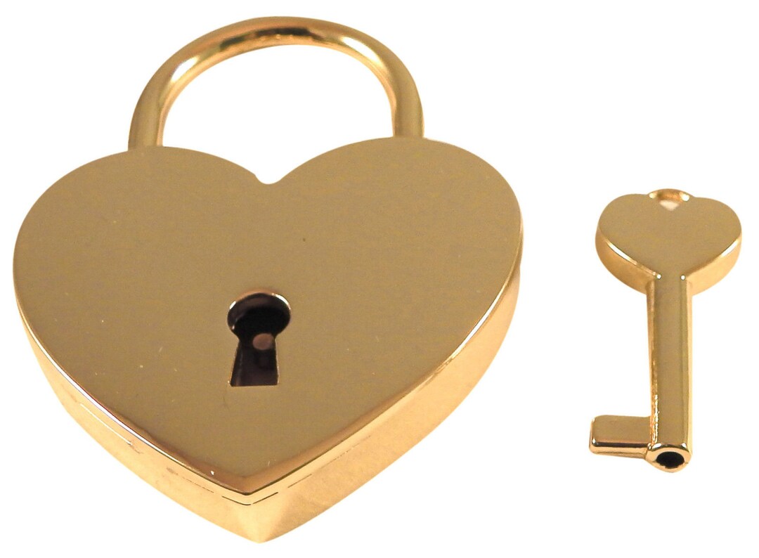 Photo & Text Engraved Personalised Gold Tone Heart Padlock Gift Pouch ...