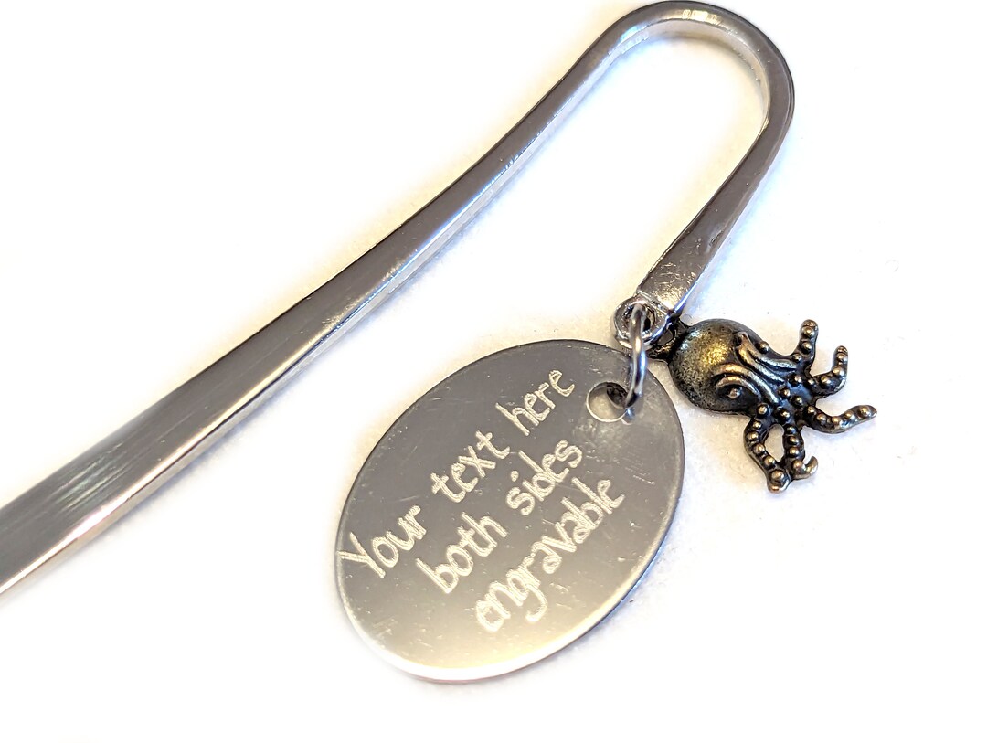 Octopus Bookmark Personalised Engraved in Gift Bag - Etsy