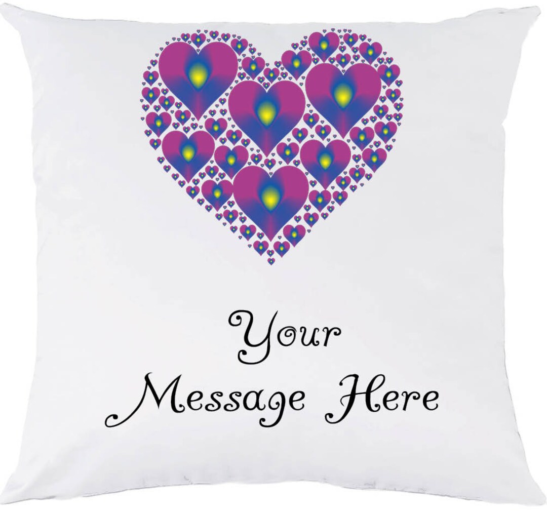 Custom Purple Heart Inlay Cushion Cover Personalised With Any - Etsy