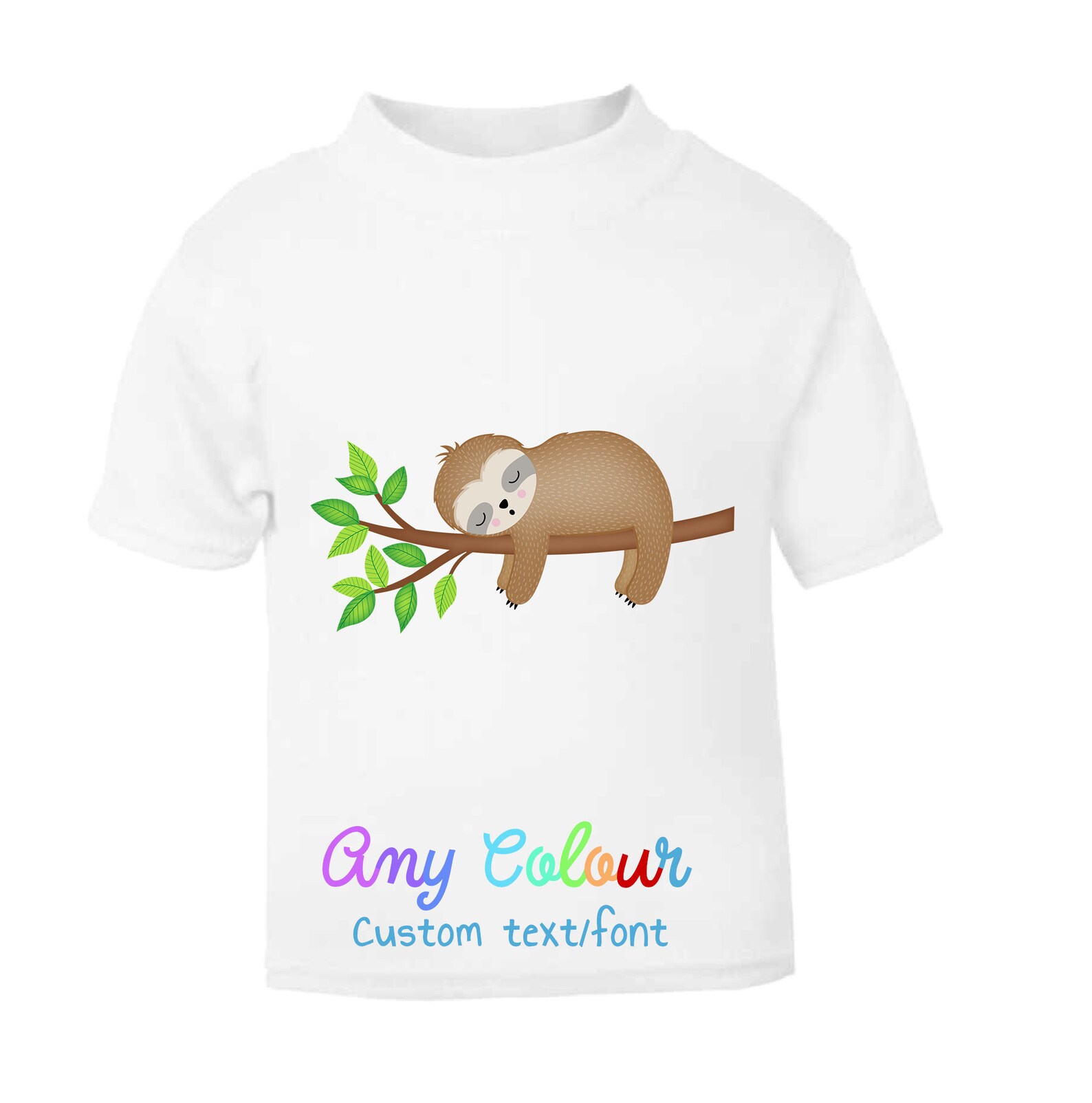 Children's sloth t shirt custom personalised for babies | Etsy