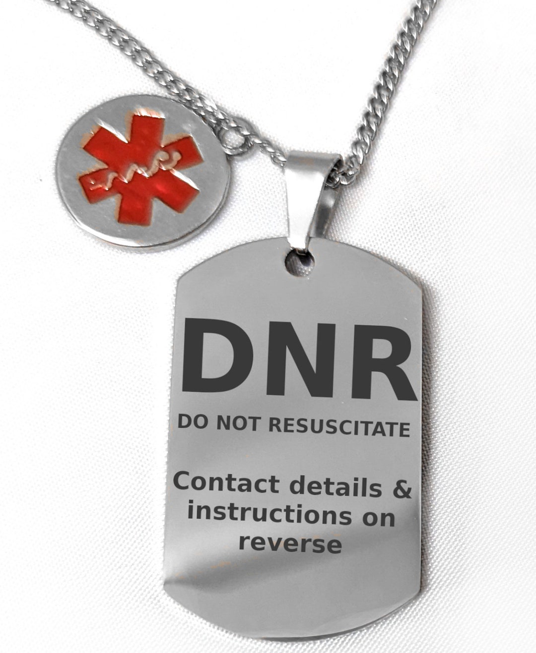 DNR Do Not Resuscitate Medical Alert Contact Details Necklace - Etsy