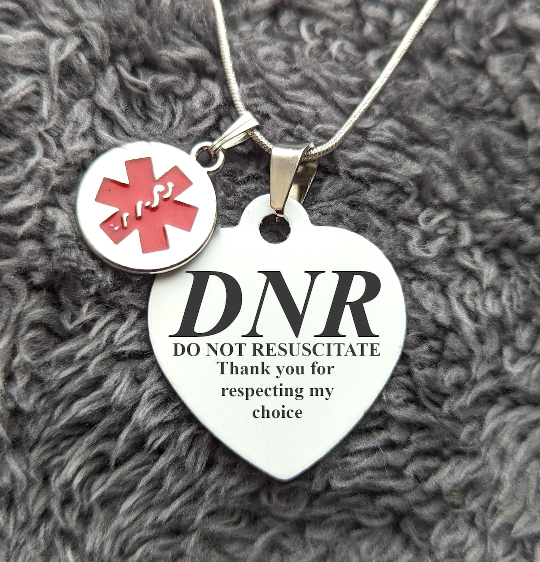 Do Not Resuscitate DNR Heart Medical Alert Necklace - Etsy