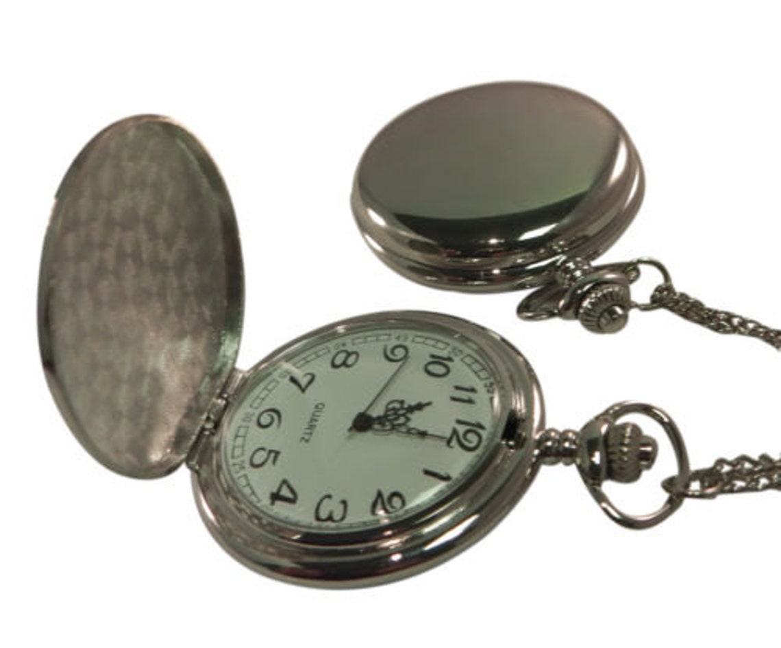 Customised / Engraved Chrome Pocket / Pendant Watch Necklace - Etsy
