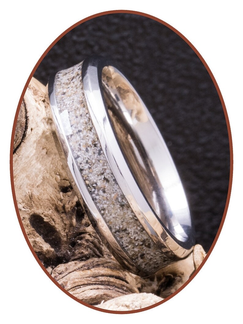 6 or 8mm - Cremation Ash Ring - Titanium - Memorial - Pet Ash - Ashes ...