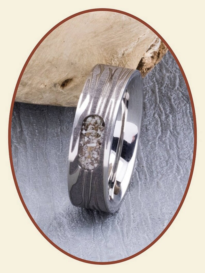 Stainless Steel Visible Pet Ash Cremation Ring With Damascus - Etsy