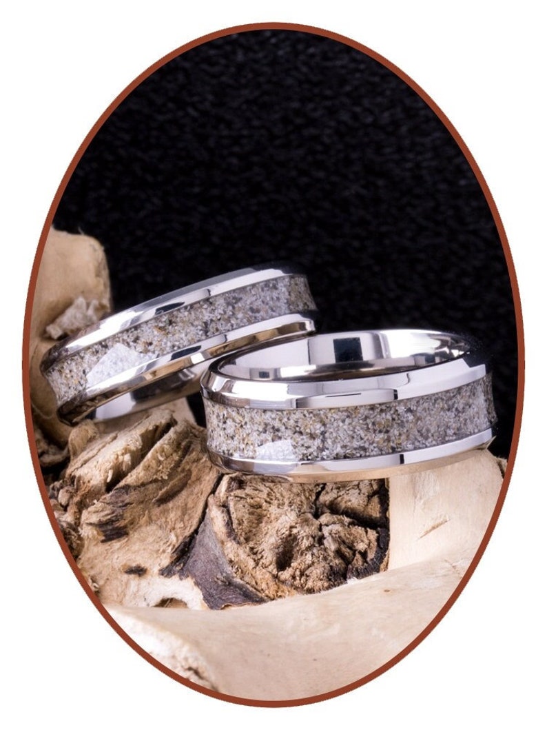 6 or 8mm - Cremation Ash Ring - Titanium - Memorial - Pet Ash - Ashes ...