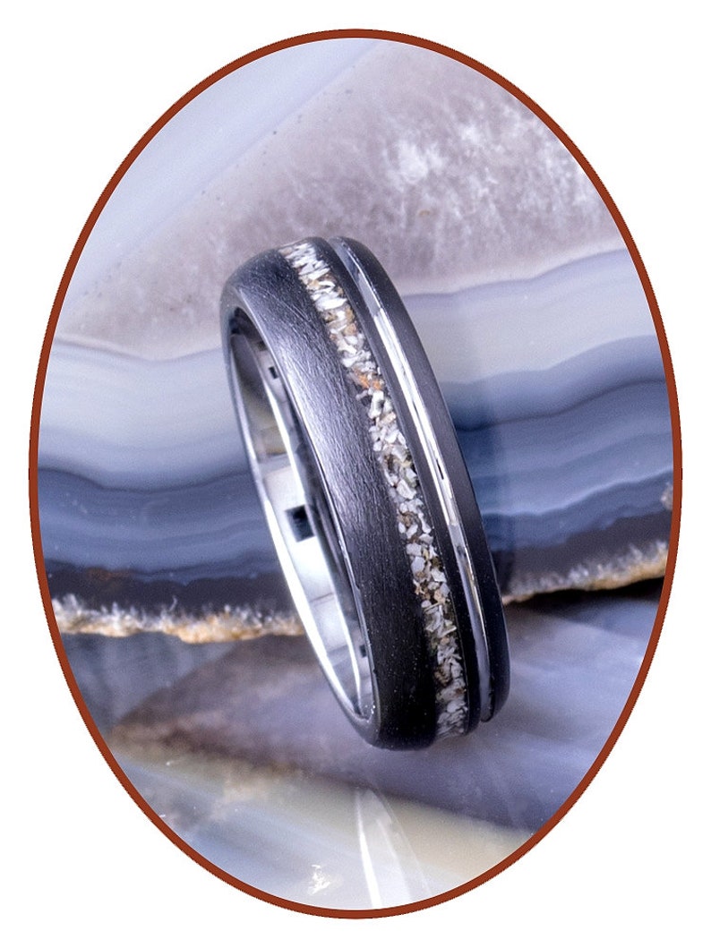 Cremation Ash Ring - Tungsten Carbide - Black - Pet Ash - Cremation ...