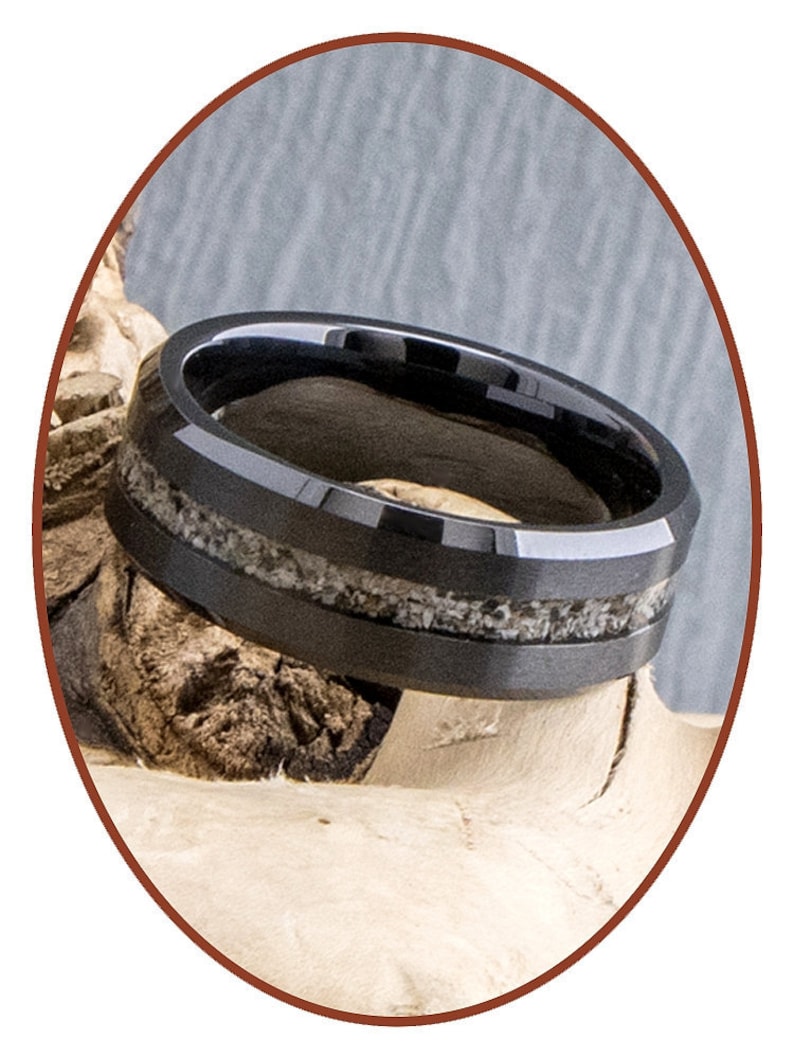 8mm Cremation Memorial Ring Tungsten Carbide Black - Etsy