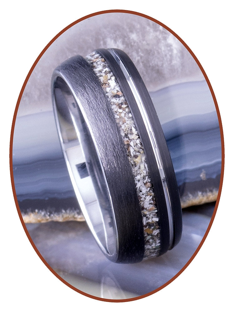 Cremation Ash Ring - Tungsten Carbide - Black - Pet Ash - Cremation ...