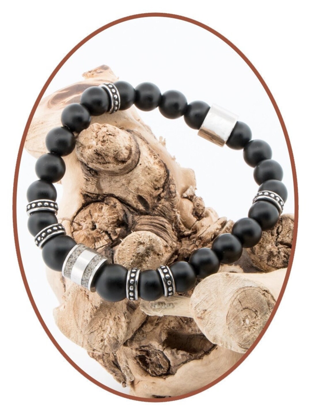 JB Memorials Stainless Steel Duo Ashes Jewelry Onyx Mens Cremation Ash ...