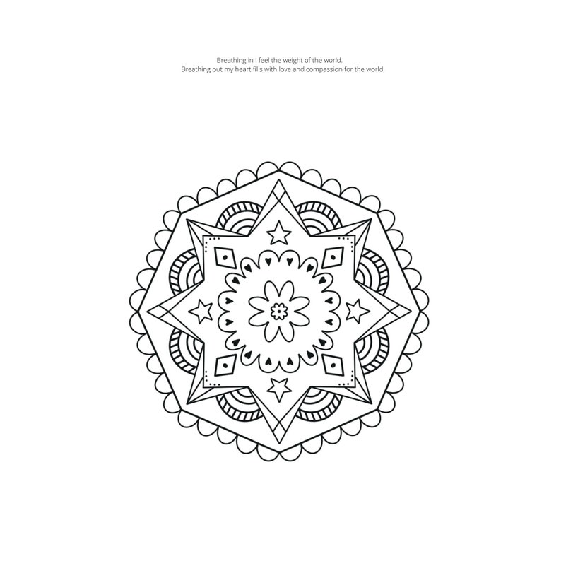 Printable Calming Mandala Coloring Pages, Digital Download, PDF, for ...