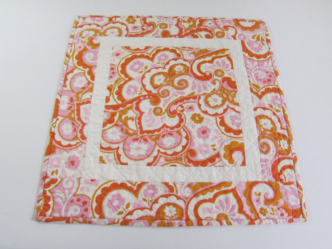 Quilted Modern Print Square Table Mat Unique Modern Floral - Etsy