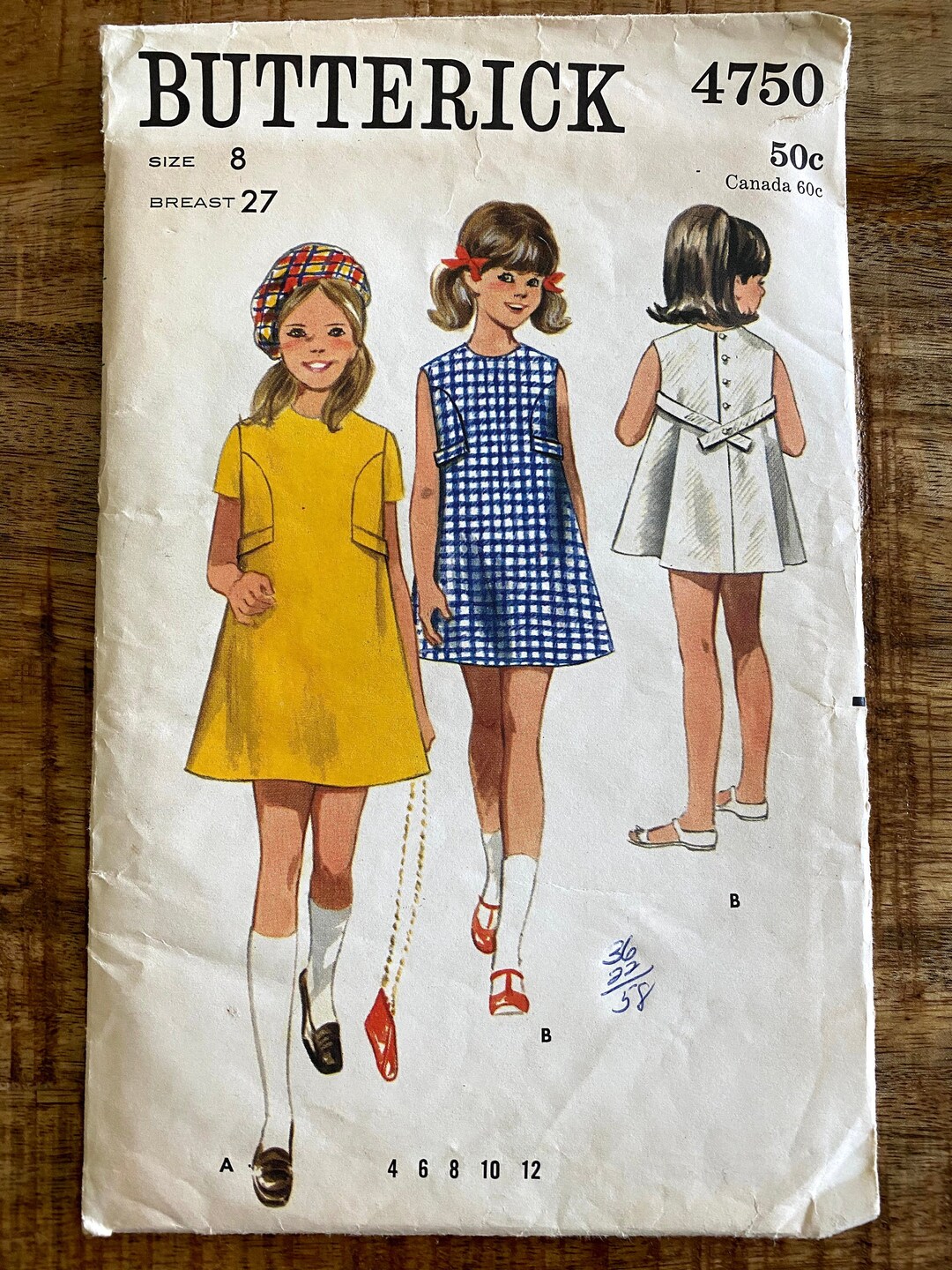 Vintage 1960s Sewing Pattern Butterick 4750 Girls' Dress - Etsy Sweden