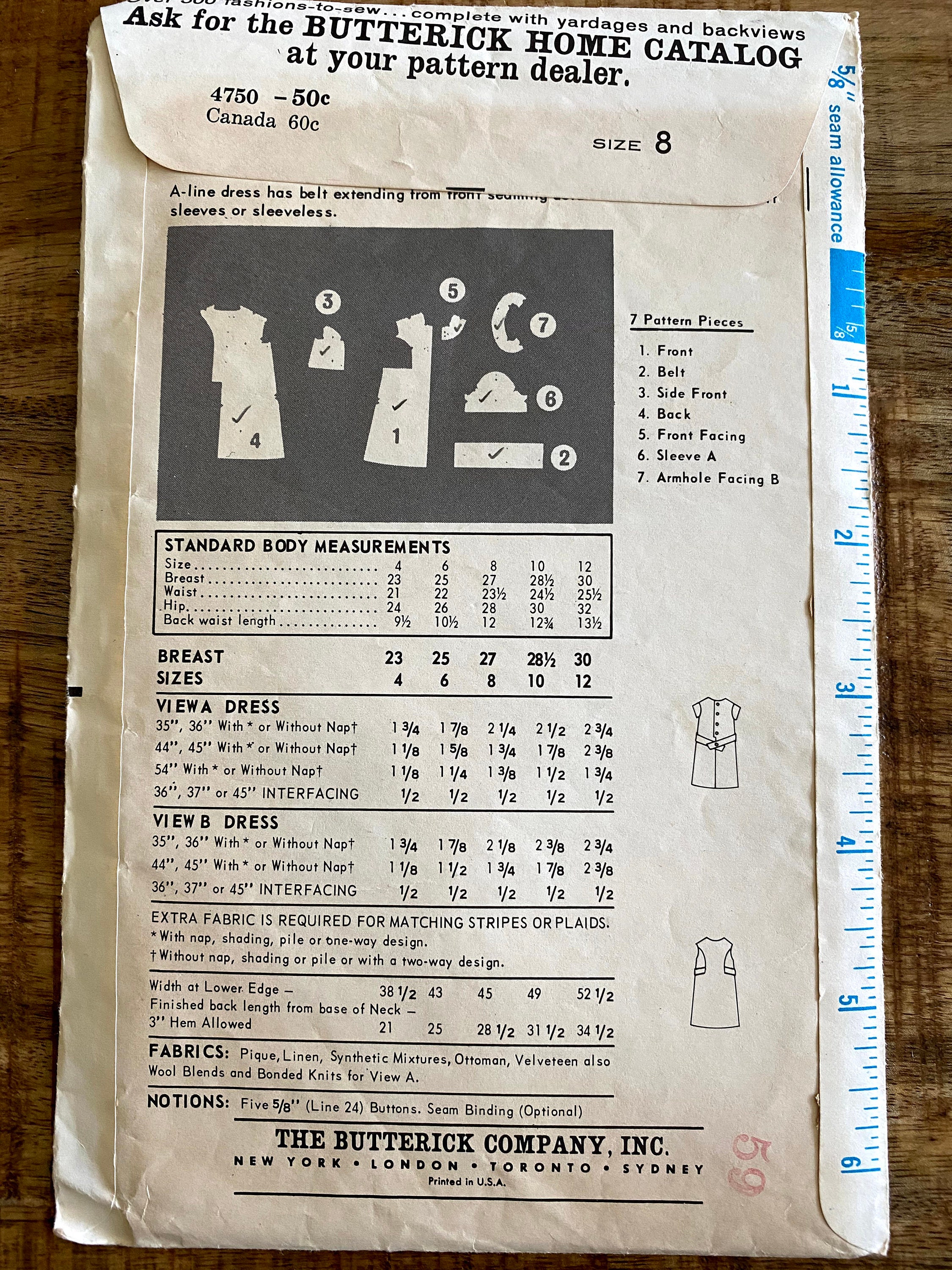 Vintage 1960s Sewing Pattern Butterick 4750 Girls' Dress - Etsy Sweden