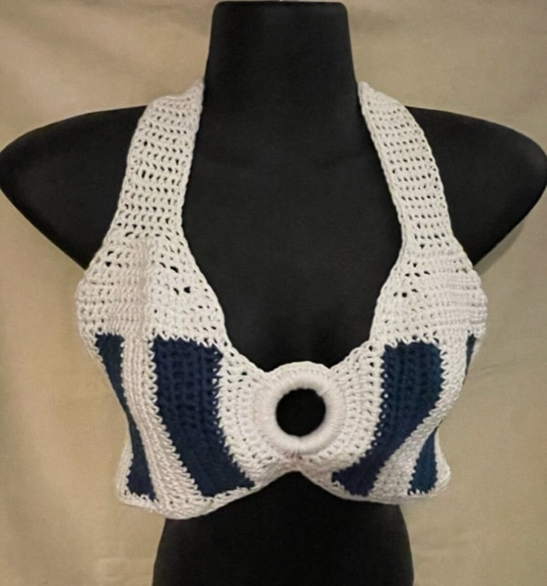 Navy Blue Bra Bikini Top Pink Bra Bikini Top Blue Bra Bikini Striped ...