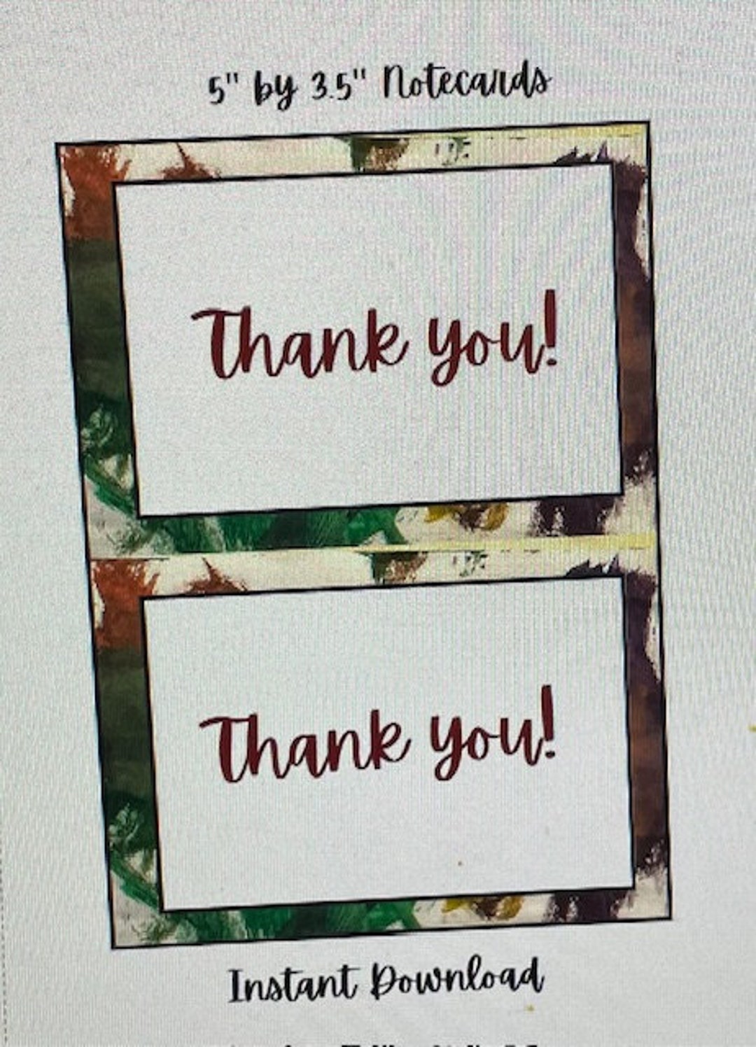 Rainbow Note Card Template Folded Note Card Template Printable Template ...