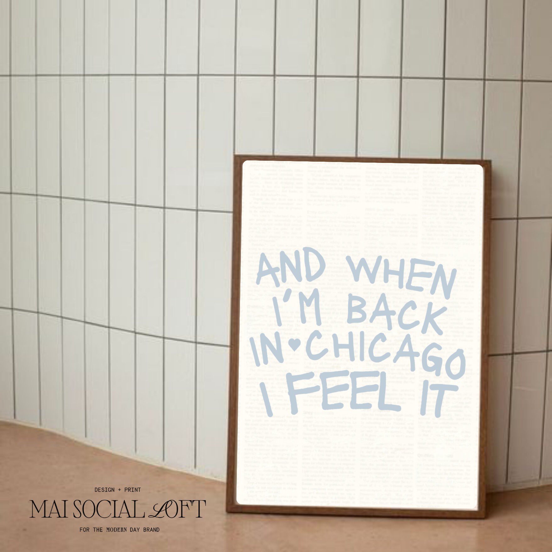 AESTHETIC CHICAGO PRINT | Typography Digital Print | When I'm Back in ...