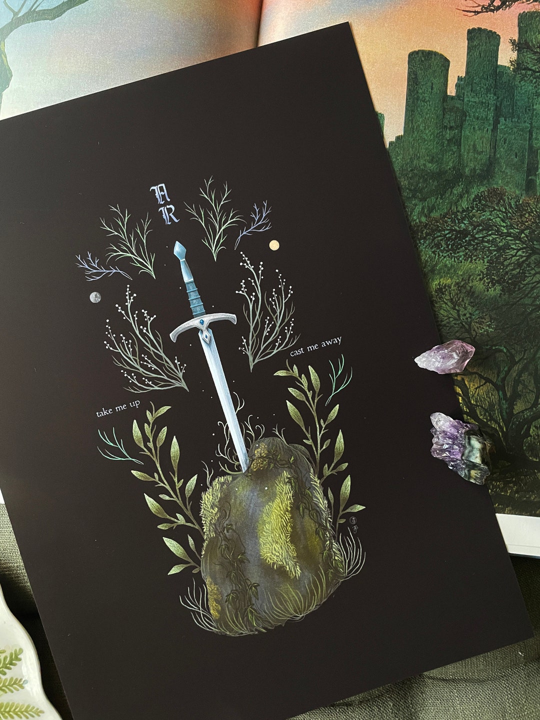 Excalibur Art Print - King Arthur - Myth - Legend - Fairytale - Sword ...