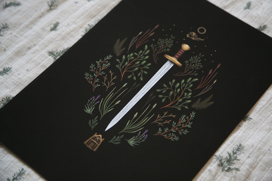 Beowulf's Sword Saxon Sword Art Print Botanical Print Inspired by ...