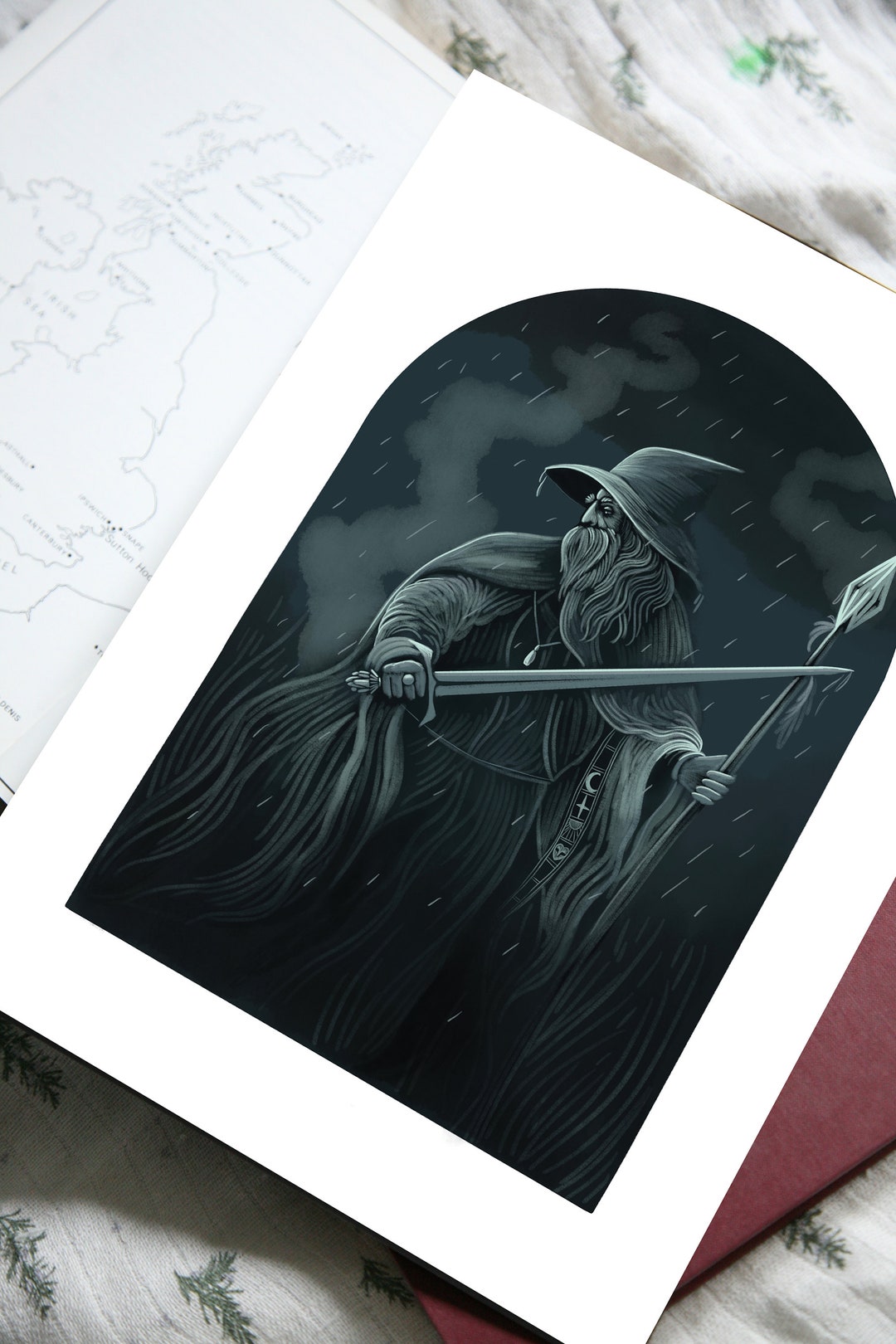Wandering Wizard Art Print - Gandalf - Enchanter - Sorcerer - Dnd ...