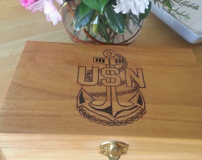 US Navy USN Navy Anchor Keepsake Box - Etsy