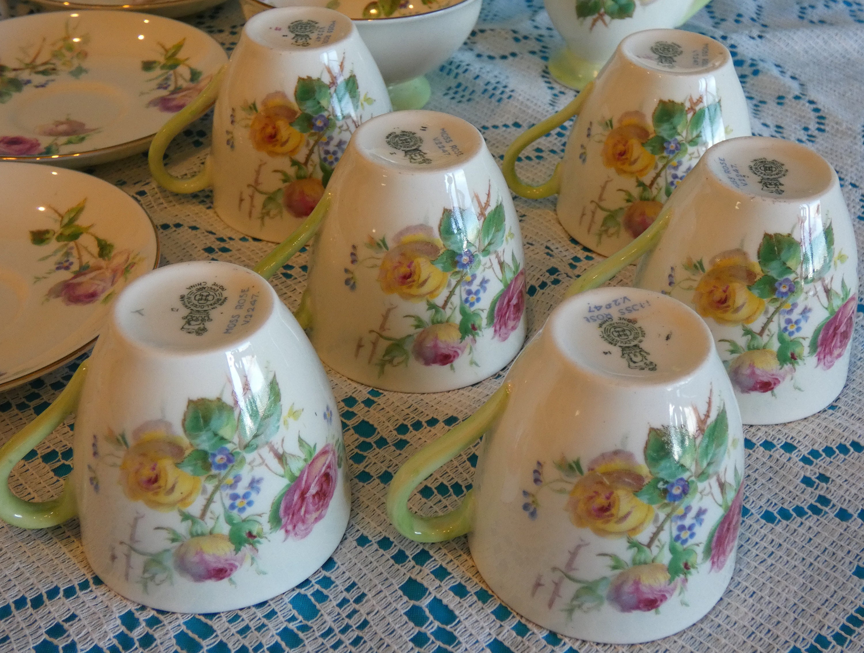 Royal Doulton Bone China Moss Rose Coffee Set Made in England - Etsy