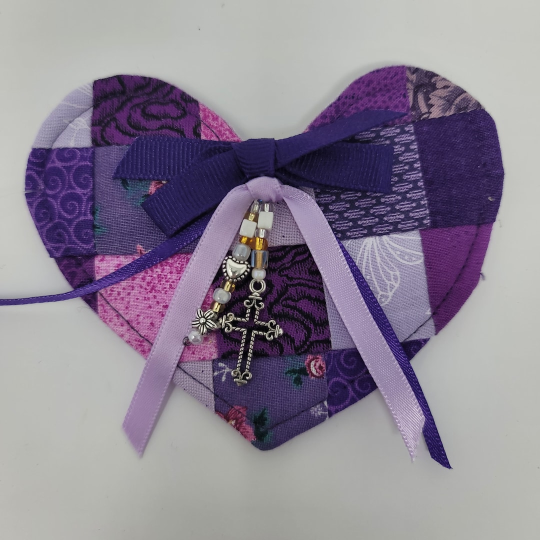 Patchwork Heart Pocket Prayer Quilt With Charms - Etsy