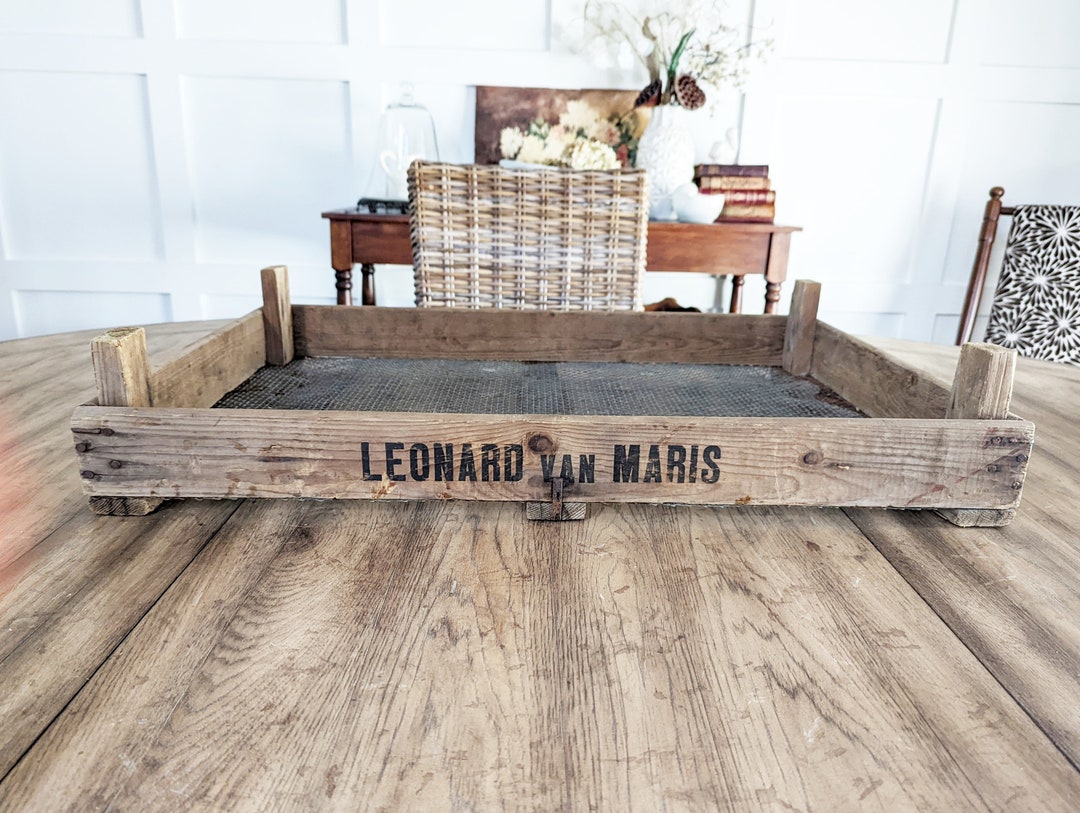 SERVING TRAY Bulb Tray Large Table Centerpiece Vintage Garden Crate ...