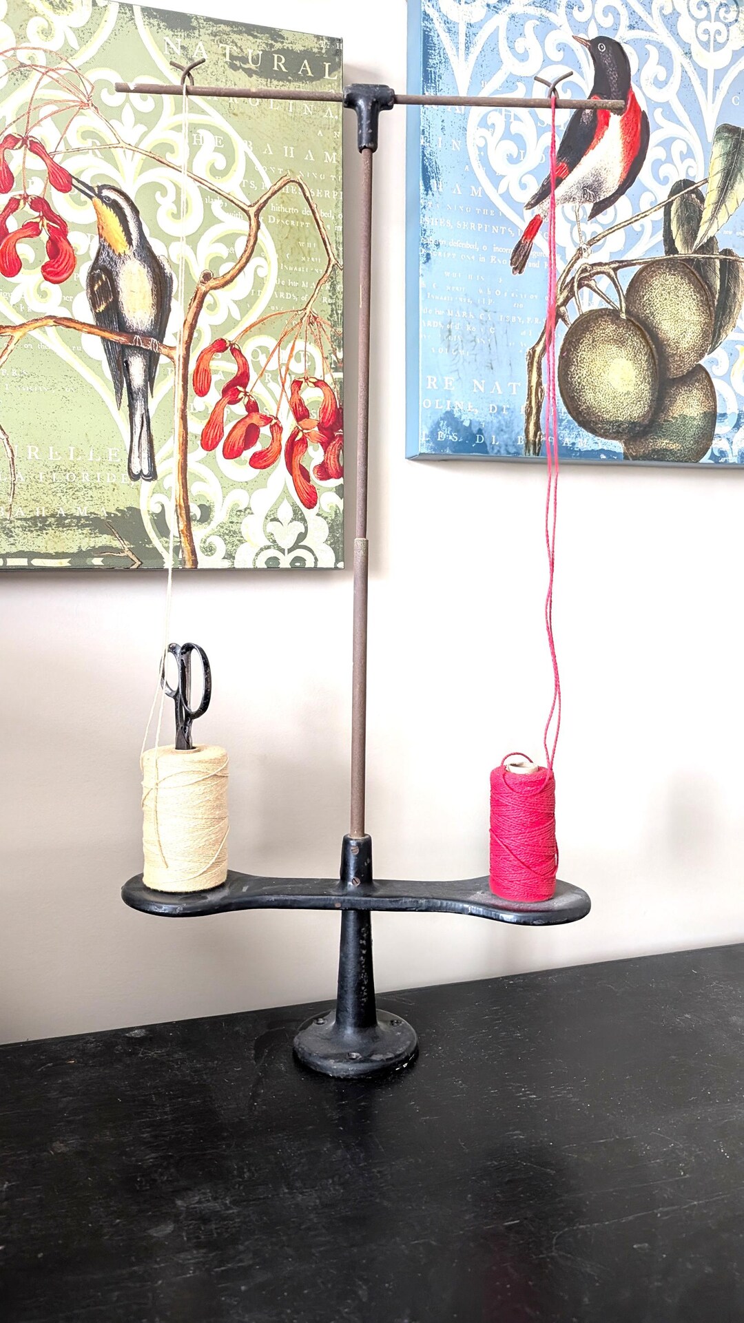 Vintage Industrial STRING Holder Commercial Gift Wrap Large Black Cast ...