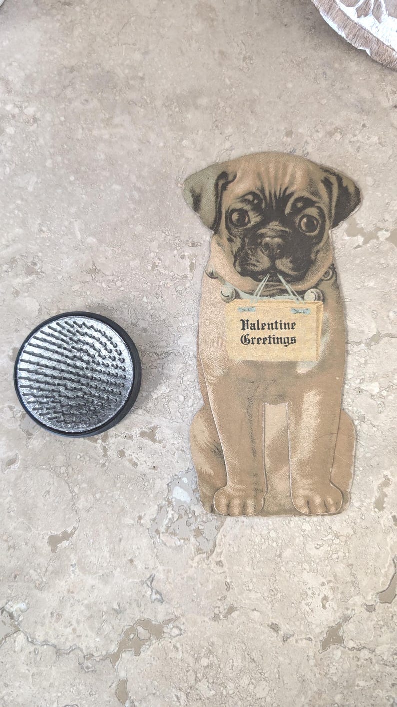 Vintage Valentine Greeting Card & Metal Frog Holder : Valentine's Day ...