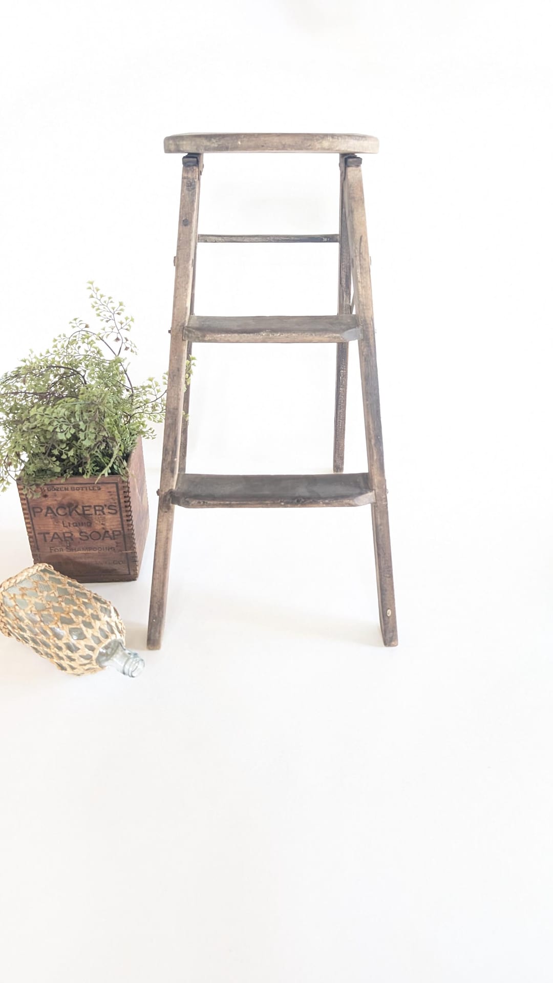 Wooden Step Stool: 1913 Antique Farmhouse Kitchen Ladder - Etsy