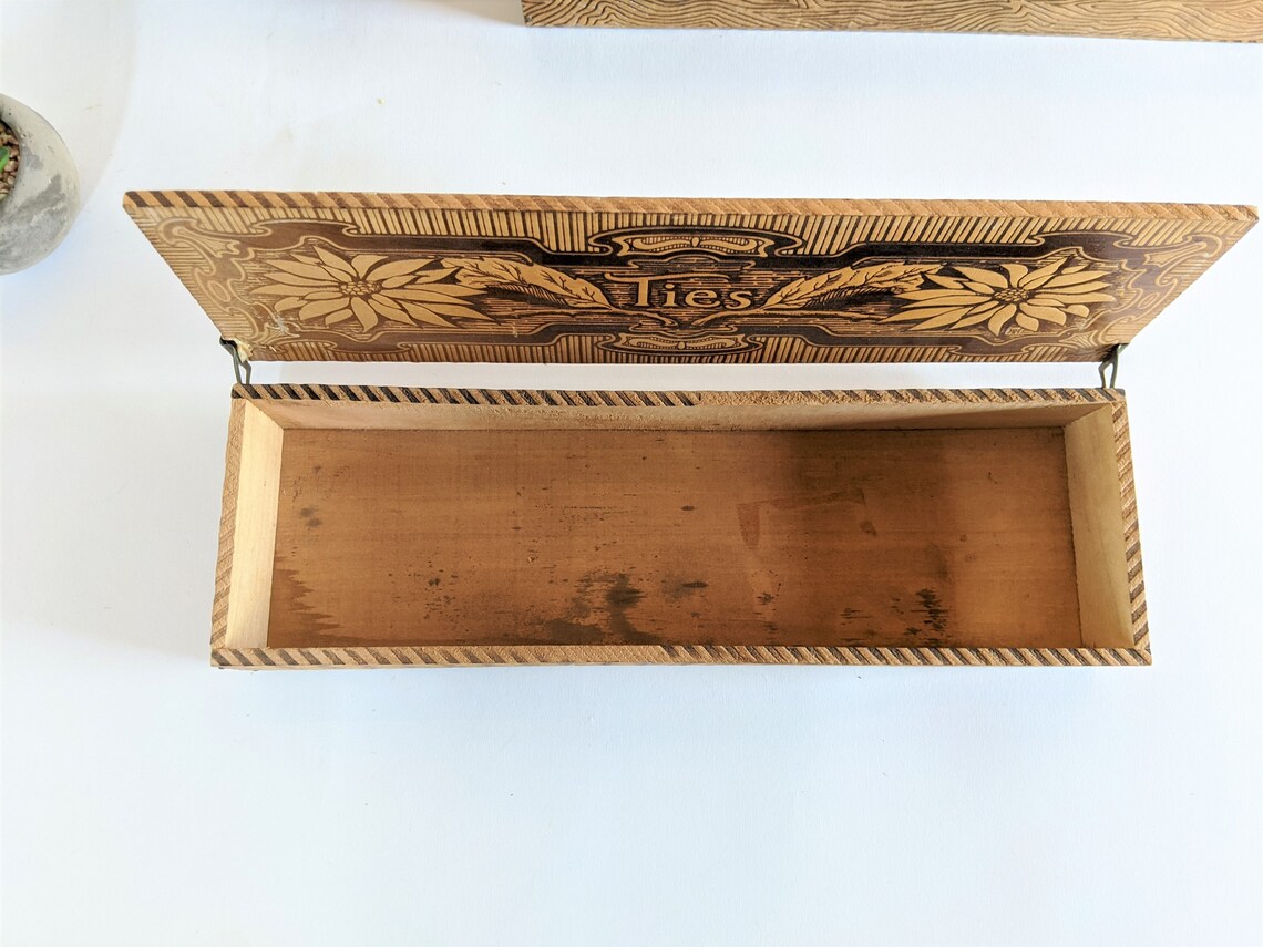 Victorian Wood Ties Box Vintage Container Antique Storage - Etsy
