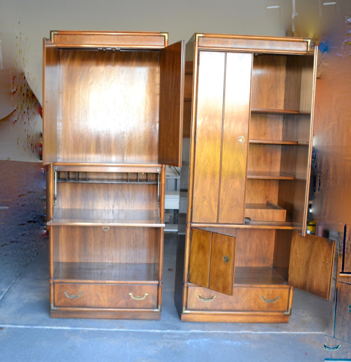 SOLD Cabinet Storage Drexel. Tall Cabinet Drawers Shelves - Etsy