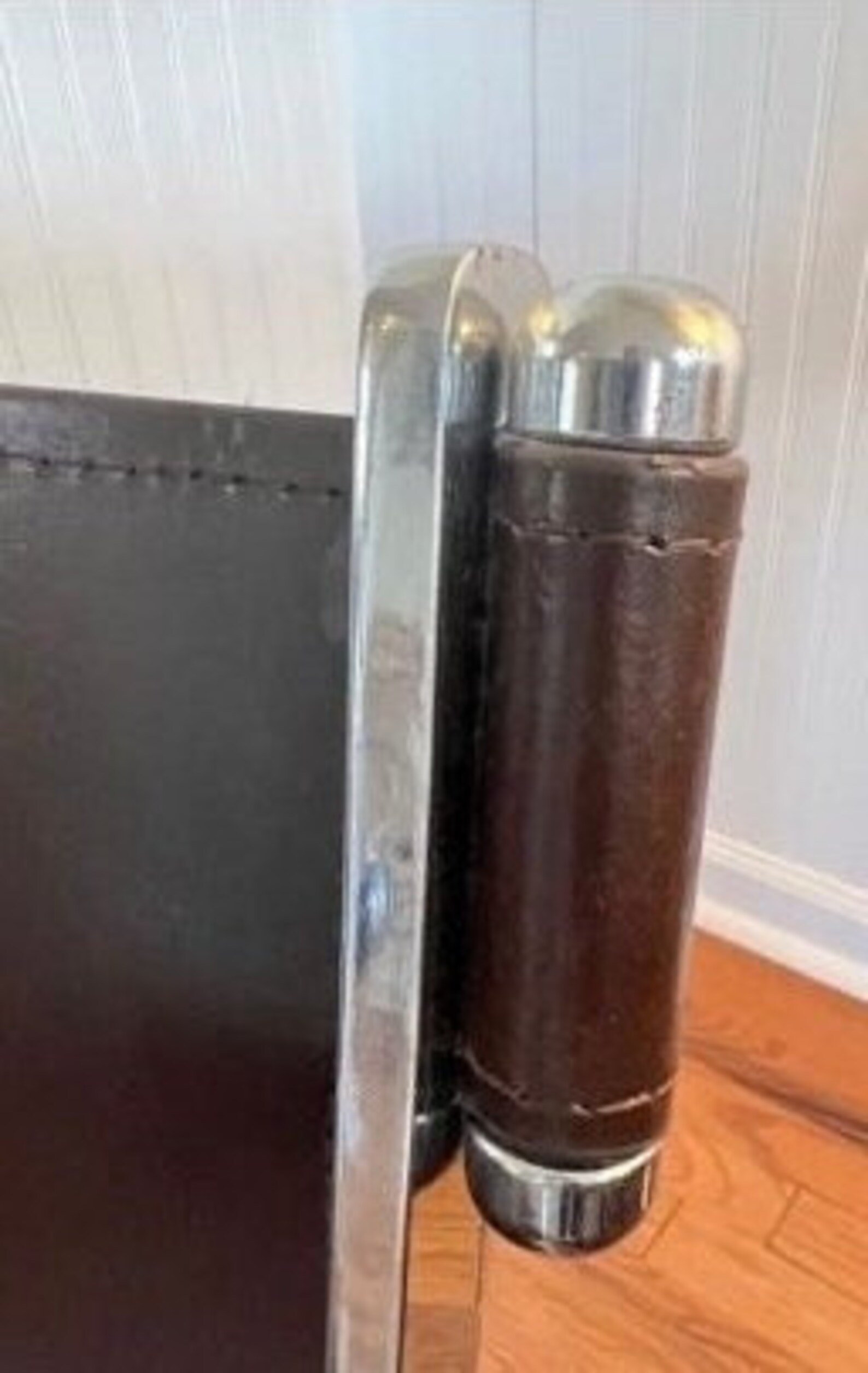 Sling Scissor Chair Brown Leather and Chrome - Etsy