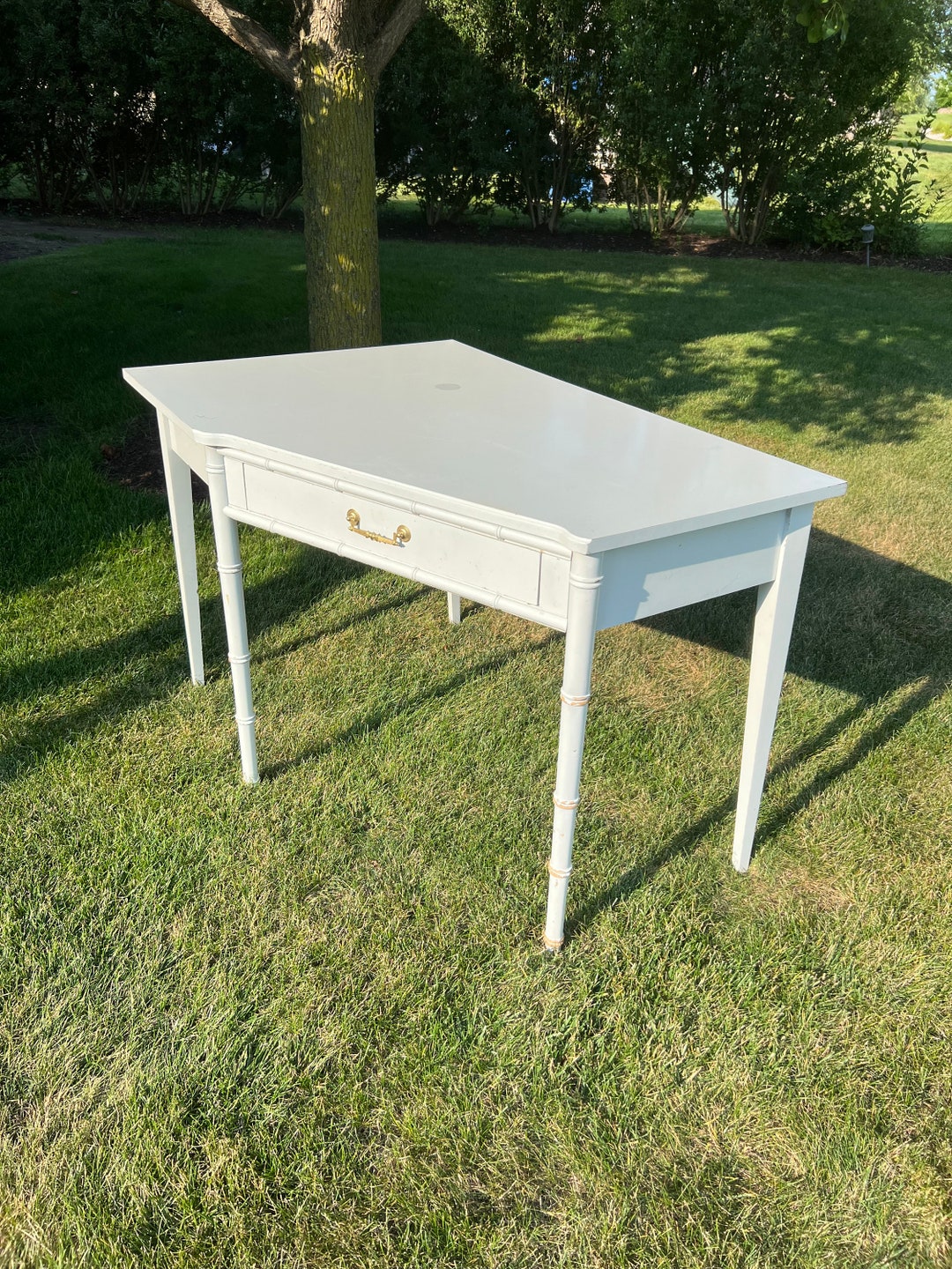 Faux Bamboo Henry Link Corner Desk Any Color - Etsy