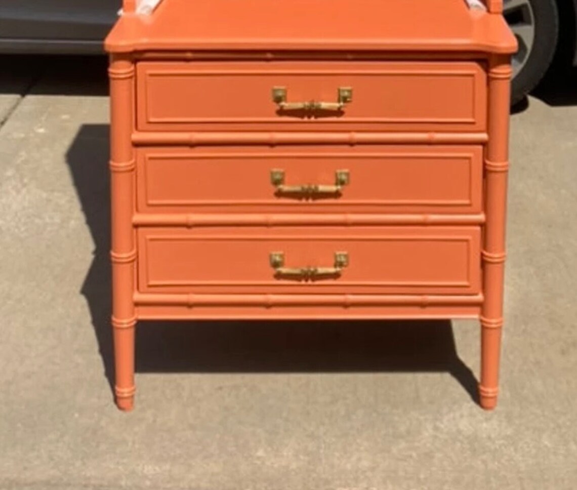 Henry Link Faux Bamboo 3 Drawer Nightstand/ Dresser With Hutch - Etsy