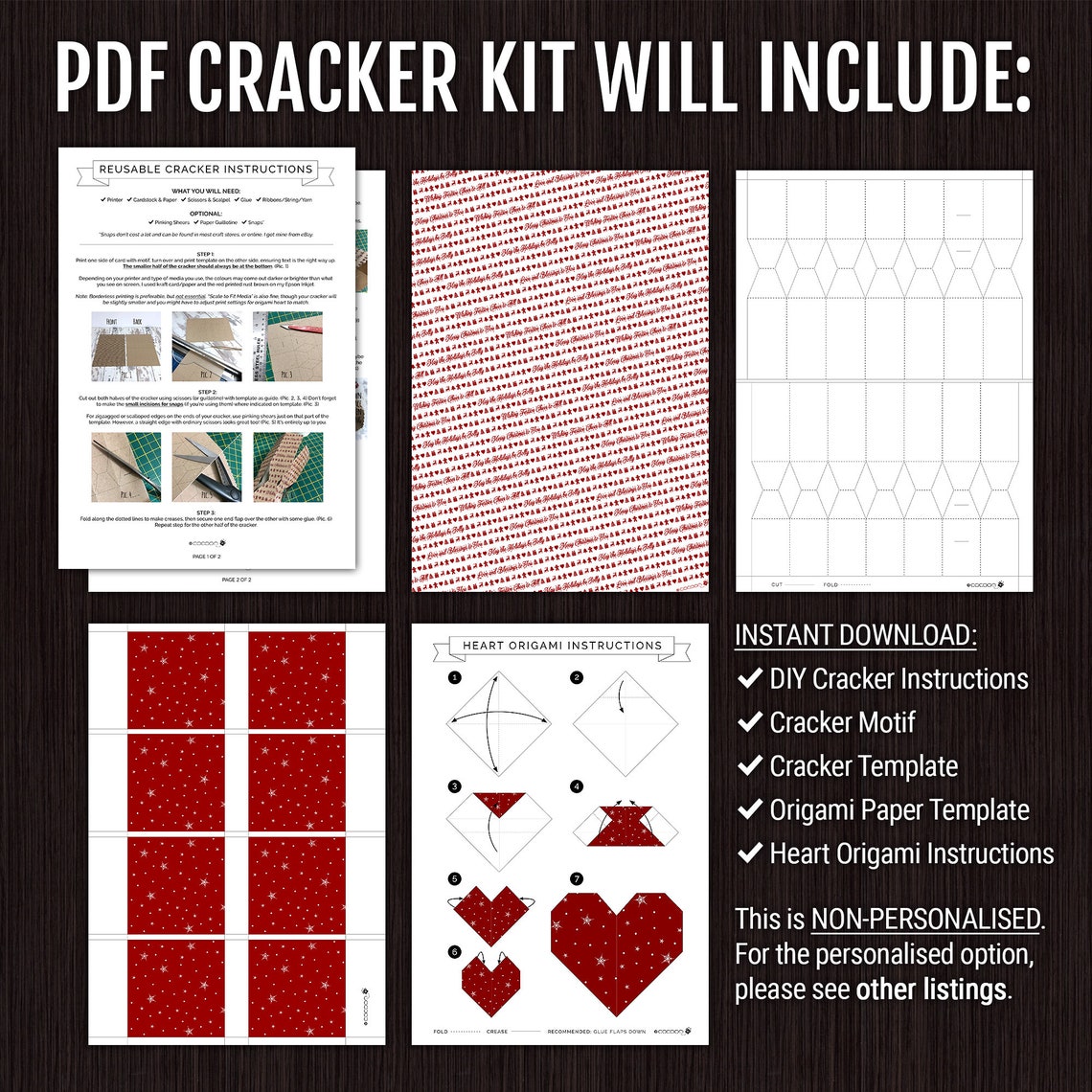 Reusable Crackers That Snap Downloadable PDF Kit Eco | Etsy