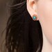 Splat Enamel Copper Earstuds - Copper Enamel Stud Earrings - Blue ...