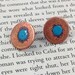 Splat Enamel Copper Earstuds - Copper Enamel Stud Earrings - Blue ...