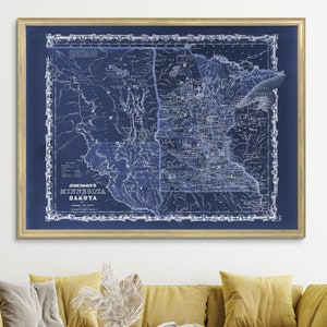 1862 Johnson's Map of Minnesota and Dakota Territory Map Reprint - 3 ...