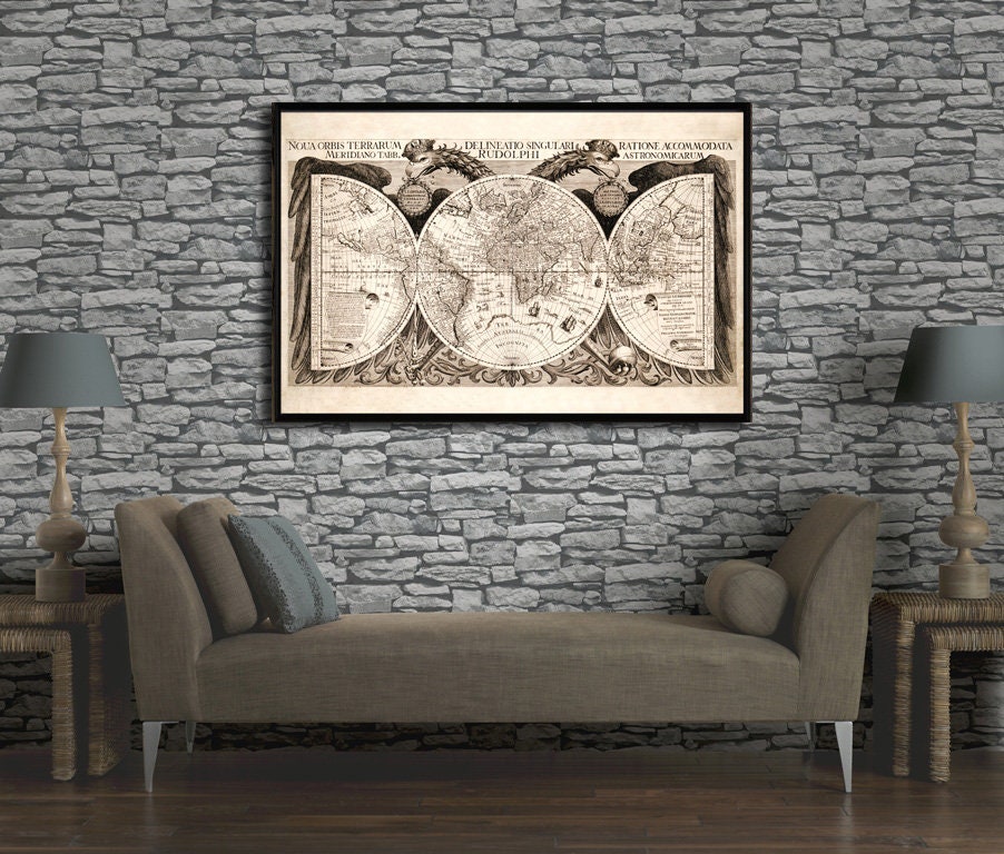 1630 Old World Map Reprint, Historical Map of the World - 3 Large/xl ...
